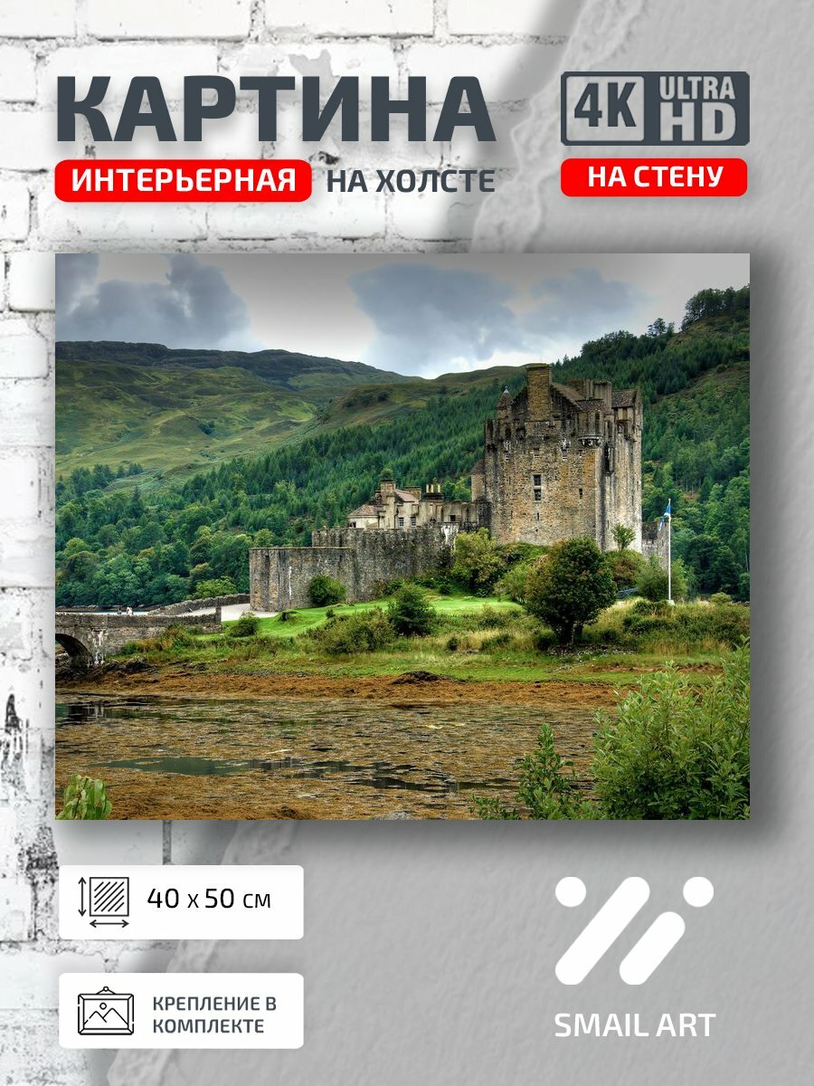 Картина на холсте интерьерная 40 на 50 на стену Шотландия Mood для офиса атмосфера интерьер