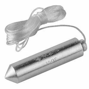 Строительный отвес со шнуром 5 м, 150 г, в пластиковом контейнере, мастер (0636-150)