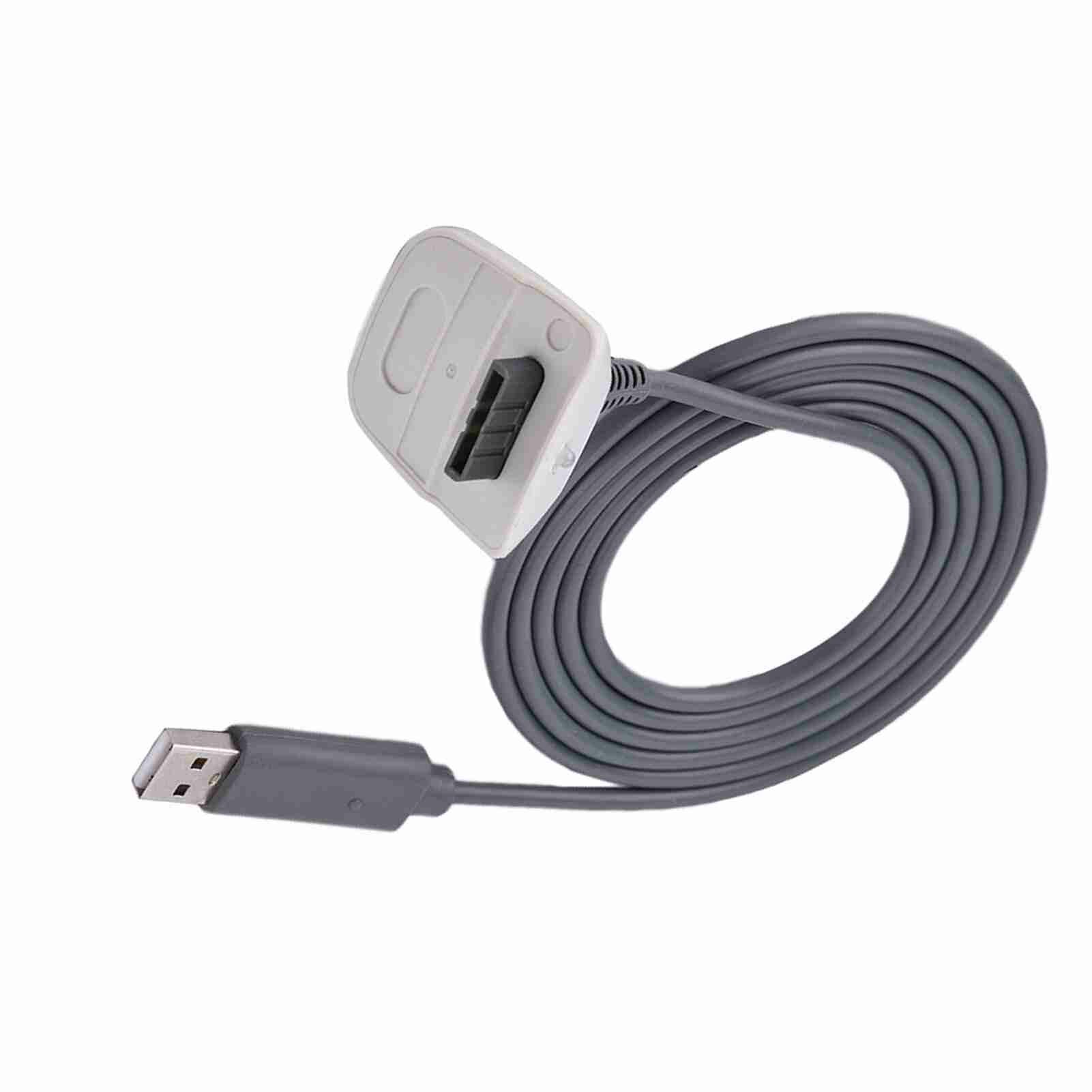 For Microsoft for Xbox 360 Wireless Controller USB Charger Quick Charging Cable Cord (White) — фото 1