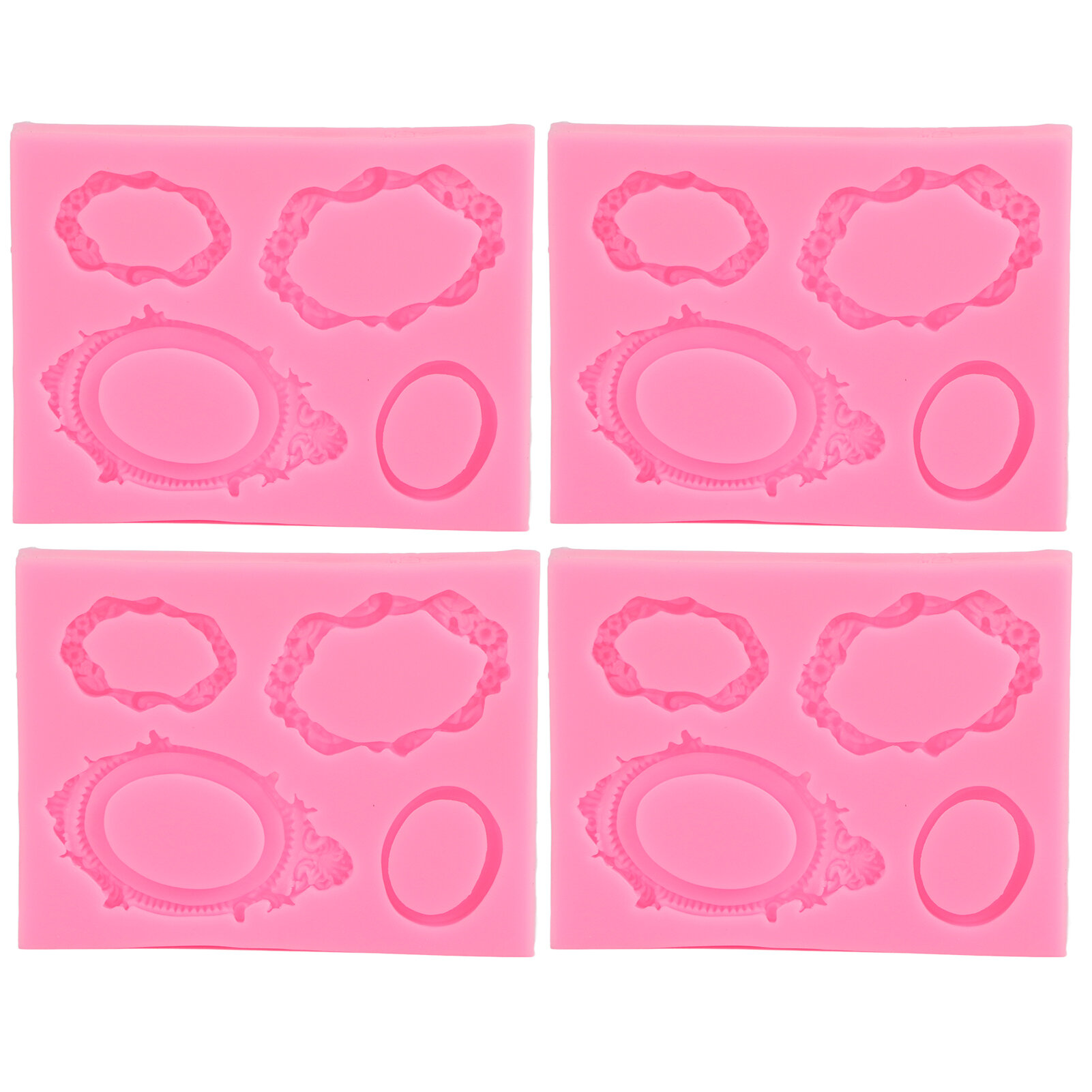 4pcs Picture Frames Silicone Mold Cake Decorating Photo Frame Chocolate Making Mold