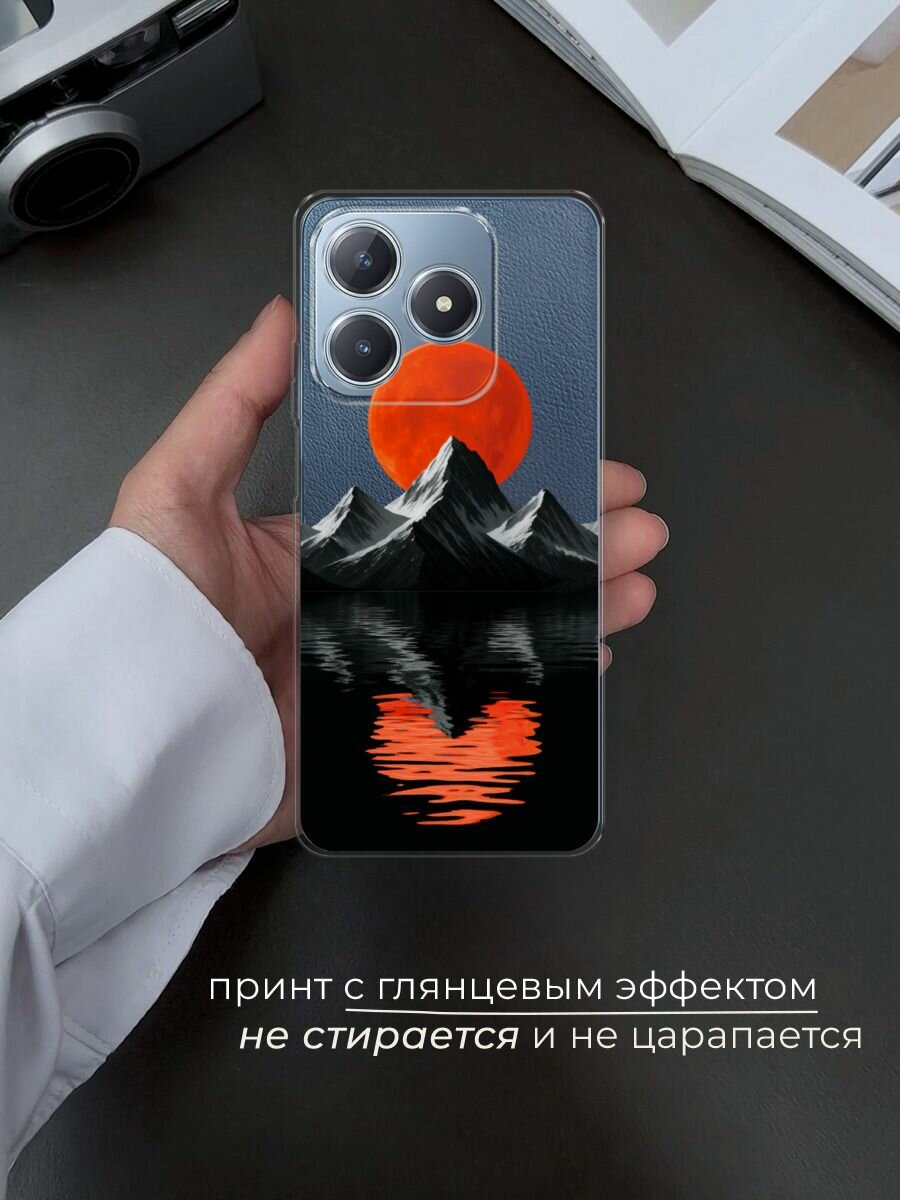 Силиконовый чехол на Realme C63 / Реалми С63 с принтом Черная гора 3 — фото 1