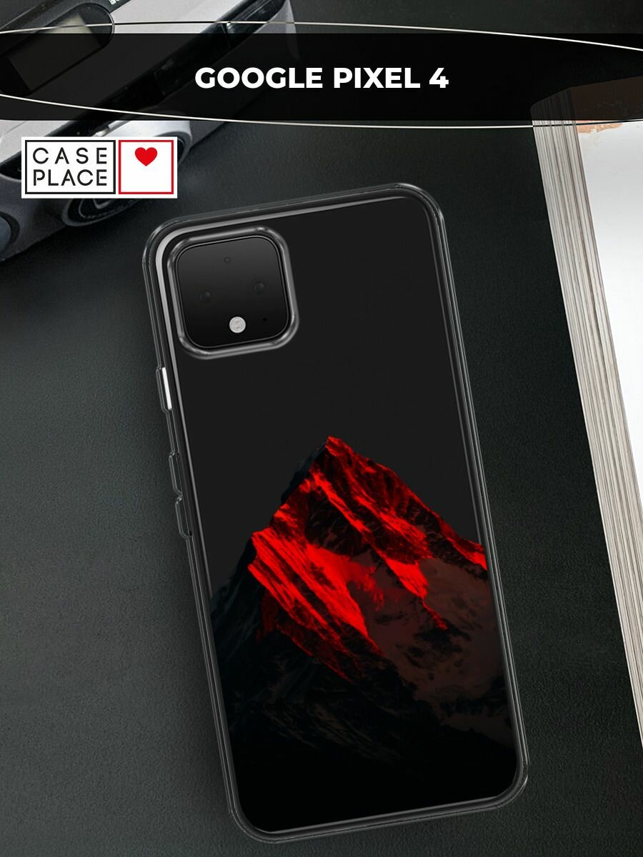 Чехол на Google Pixel 4 / Гугл Пиксель 4 с принтом Красная гора 2, прозрачный