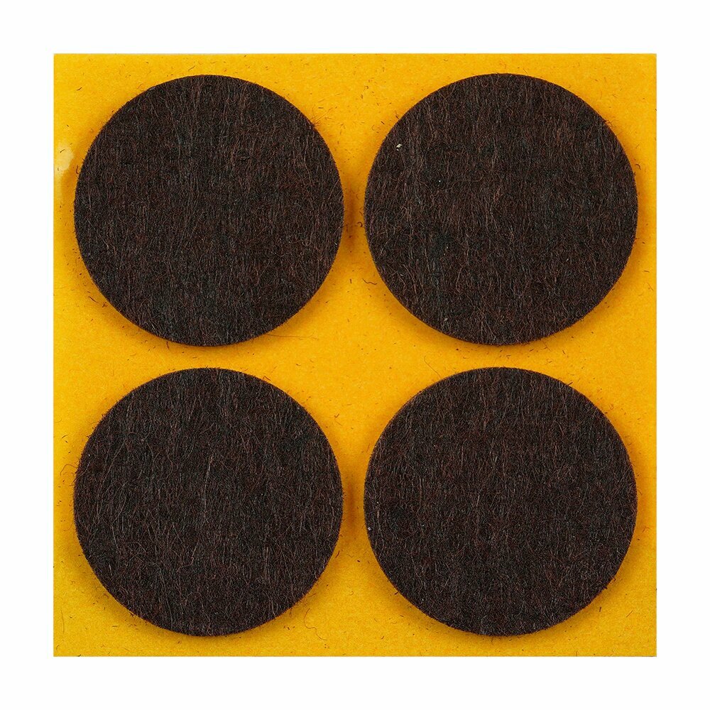 Подпятники фетровые FIXBERG самоклеящиеся d35 мм коричневые 4 шт