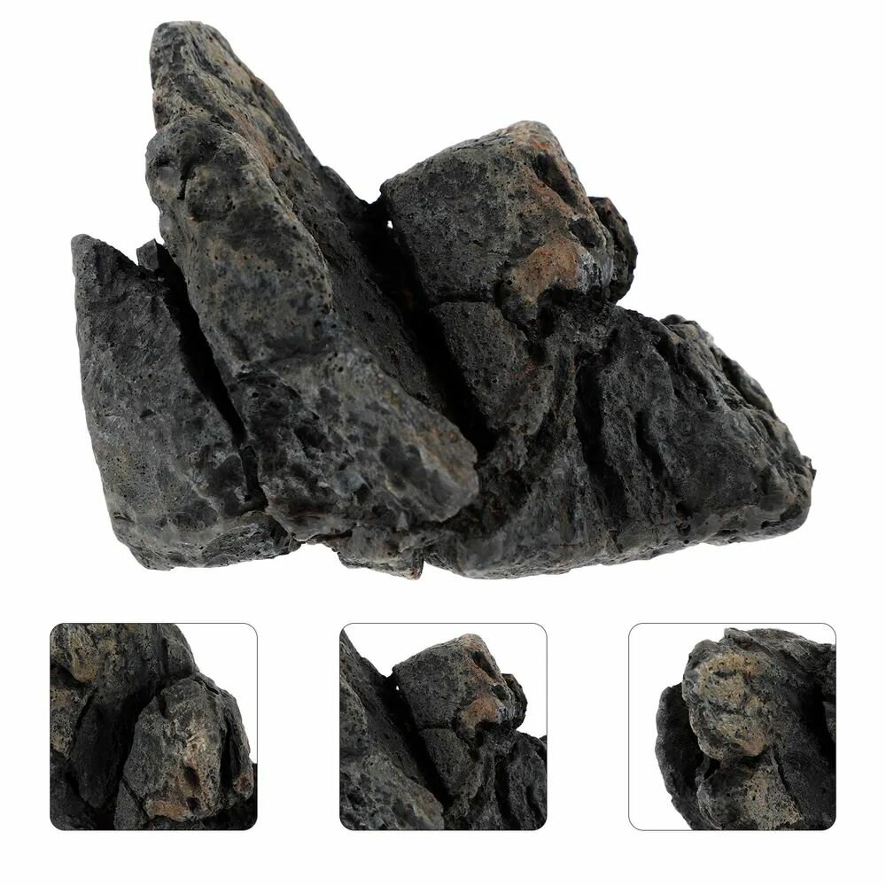 Декорации Для Аквариума В Форме Камня, Черного Цвета, Размер 9.8x7.8x5.8 См, 1 Шт