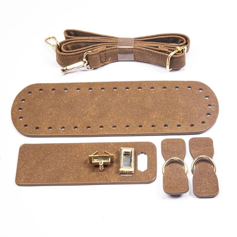 Комплект для вязаной сумки - дно, клапан, застежка, плечевой ремень