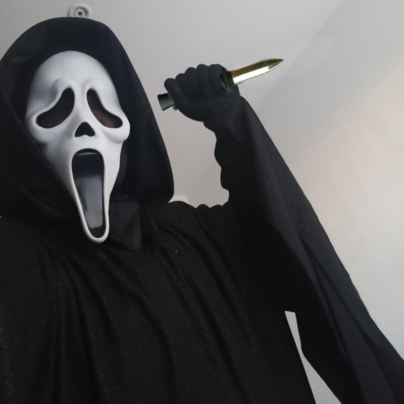 Маска кричащего человека для Хэллоуина, косплей, ужас, смешная маска призрака, натуральная латексная маска, страшная маска кричащего человека