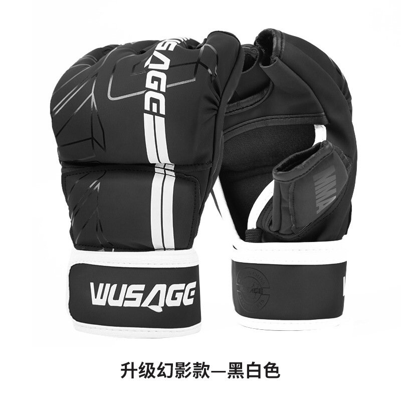 Перчатки для ММА с открытыми пальцами для взрослых, практичные перчатки для тренировок по саньда с пятью пальцами для работы с боксерским мешком.