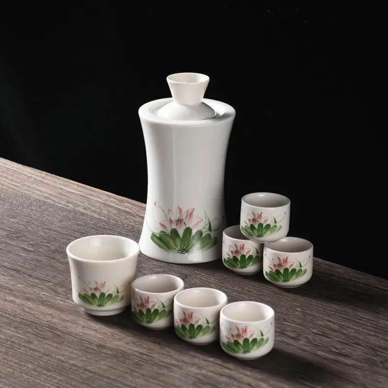 Керамический винный набор с подогревателем вина, винным горшком, винной чашей, подогревателем вина, спиртным стаканом, разделителем вина, подогревателем вина, винной чашей