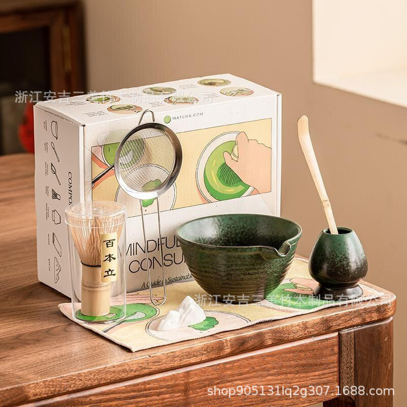 Чаша для матча, свежий и простой стиль, японский стиль, подставка для ста книг, инструмент для матча, подставка для чайного набора