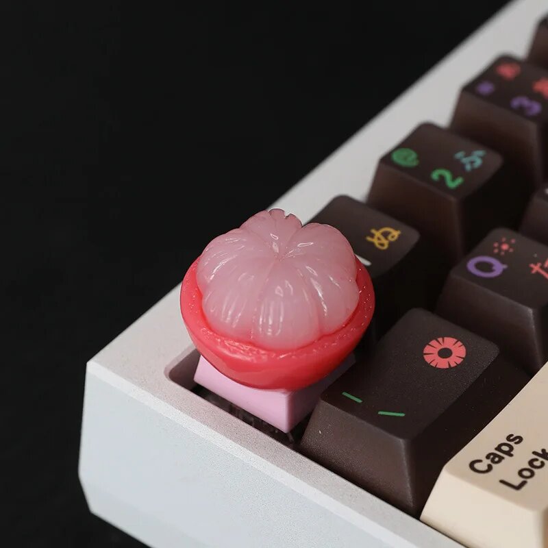 Механические колпачки для клавиш с милыми фруктами, авокадо Янмей, персонализированные одинарные колпачки для клавиш из смолы, механическая клавиатура, колпачки для клавиш из дуриана