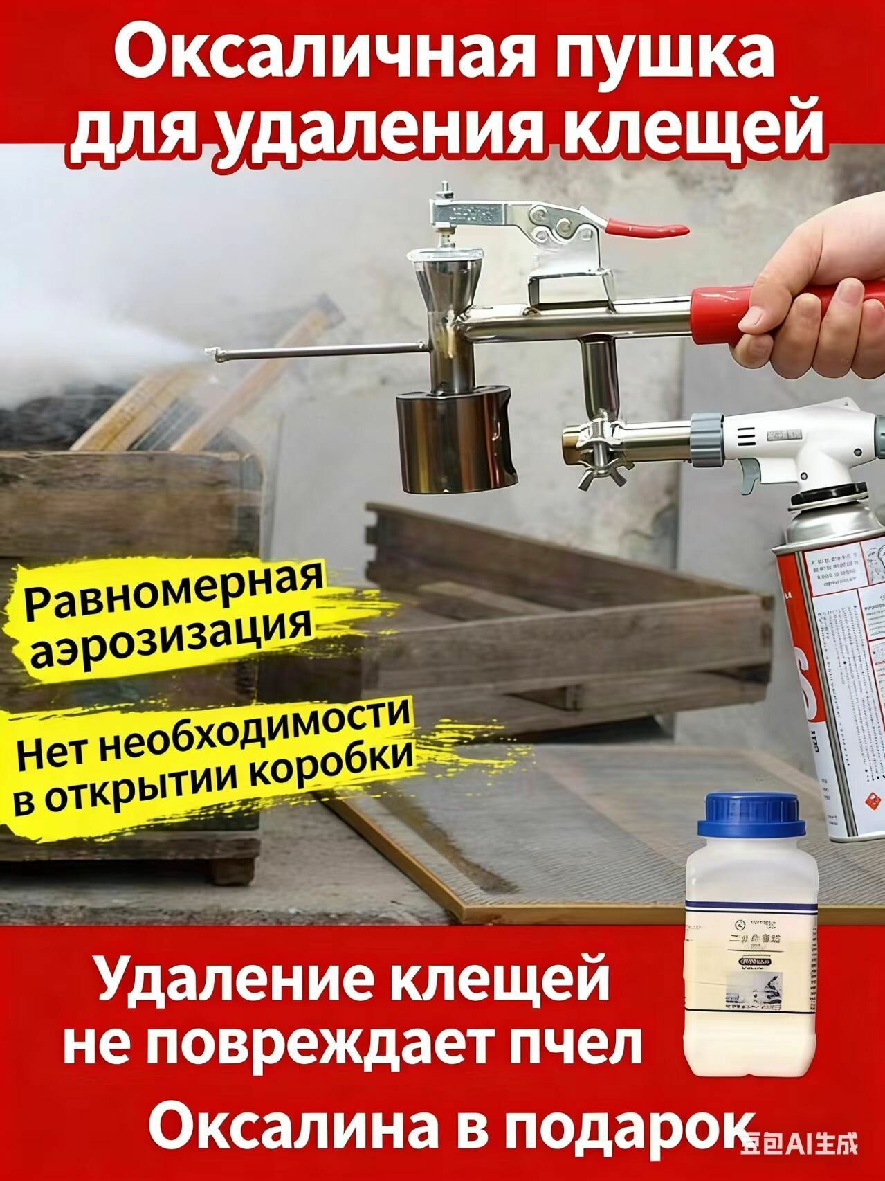 (F P N I) Обработка От Пчелиного Клеща С Помощью Туманогенератора, Распыление Щавелевой Кислоты Для Обработки Клещей