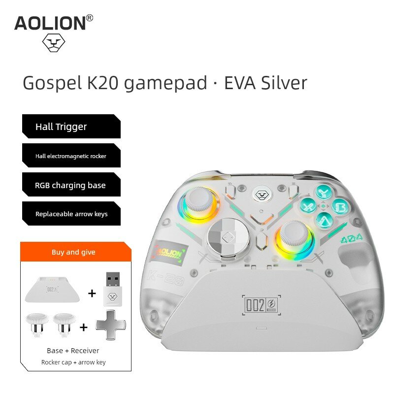 Беспроводной игровой контроллер K20 для ПК, Steam и Nintendo Switch, белый цвет, Bluetooth, совместим с игровыми