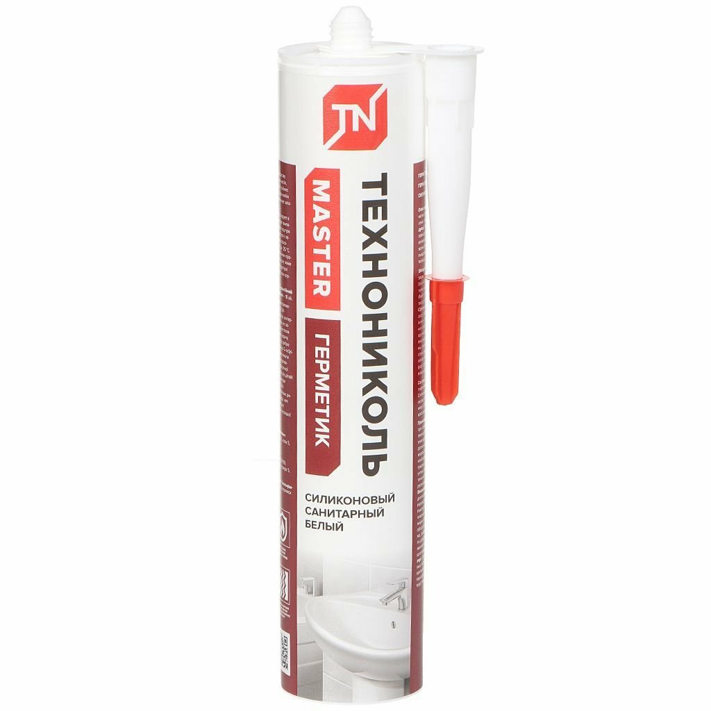 Санитарный силиконовый герметик Технониколь 280 мл белый для кухни и ванны, влагостойкий эластичный состав для швов