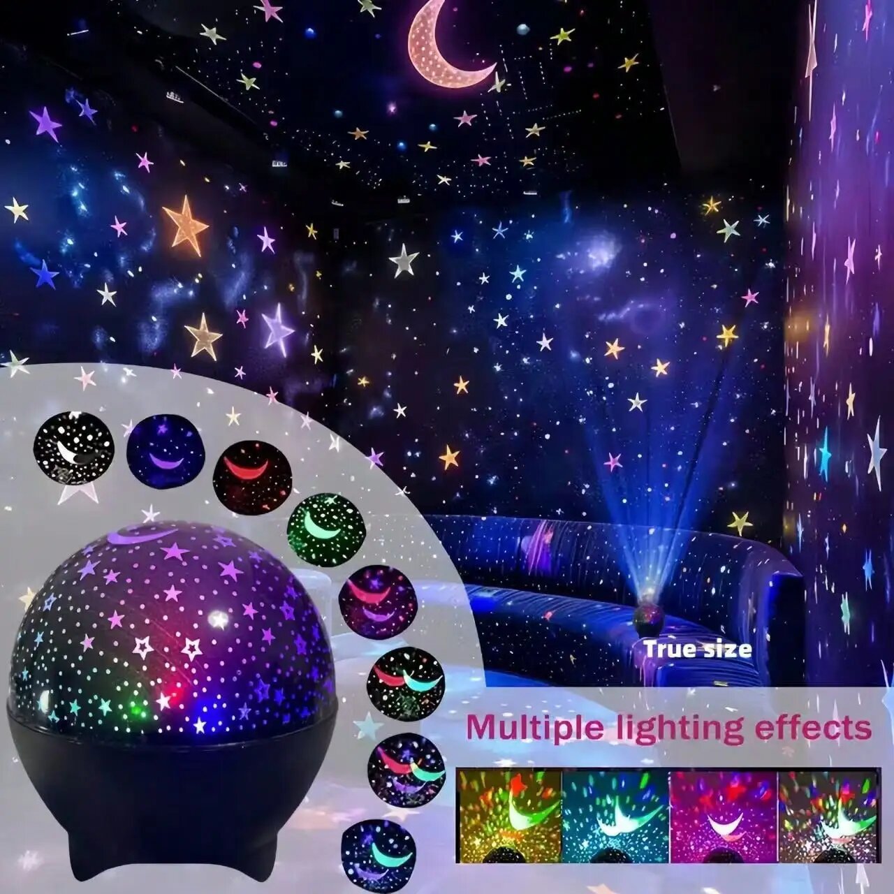 Детский ночник Star & Moon 7-цветный
