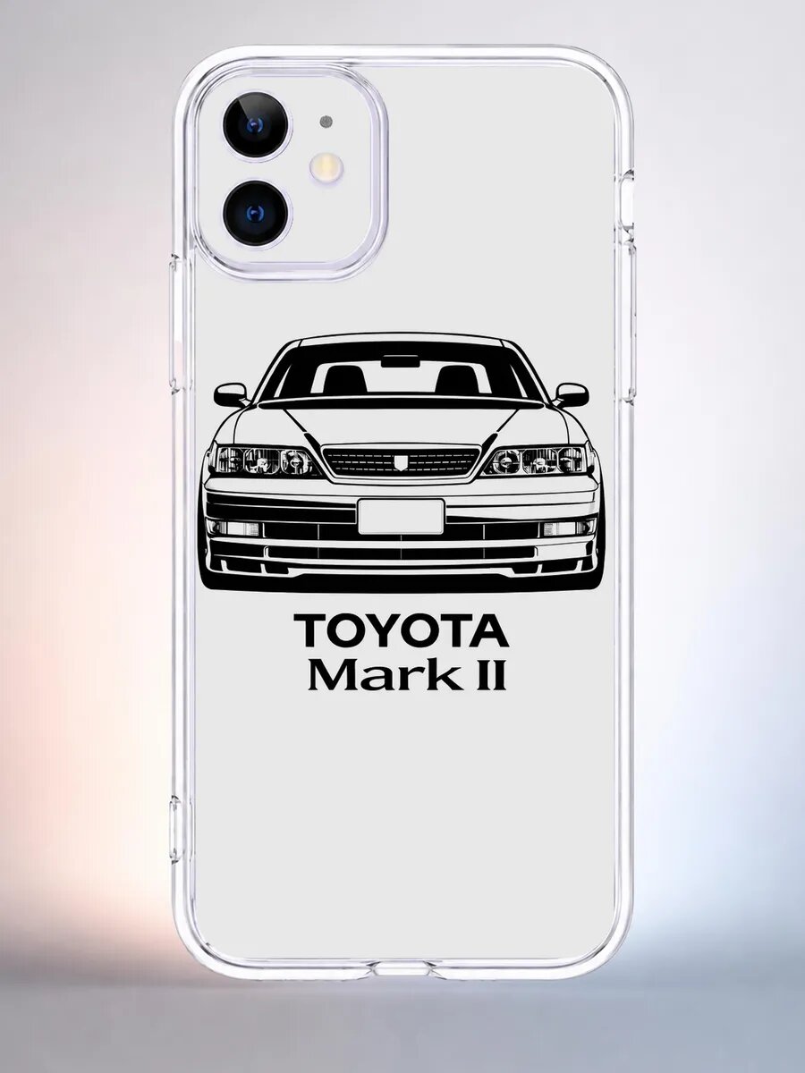 Чехол iPhone 11 тойота марк 2 силиконовый прозрачный