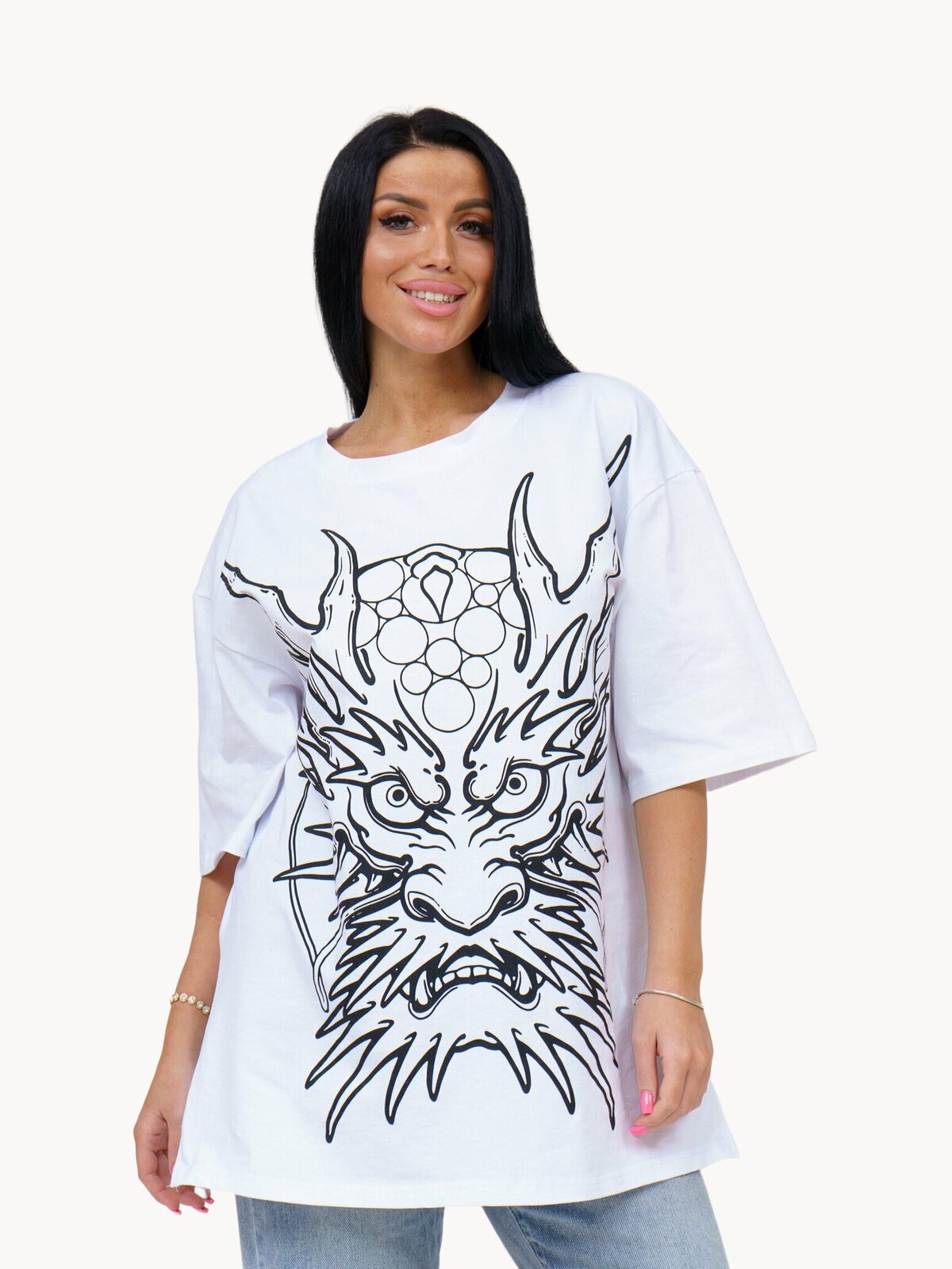 Футболка оверсайз, с принтом