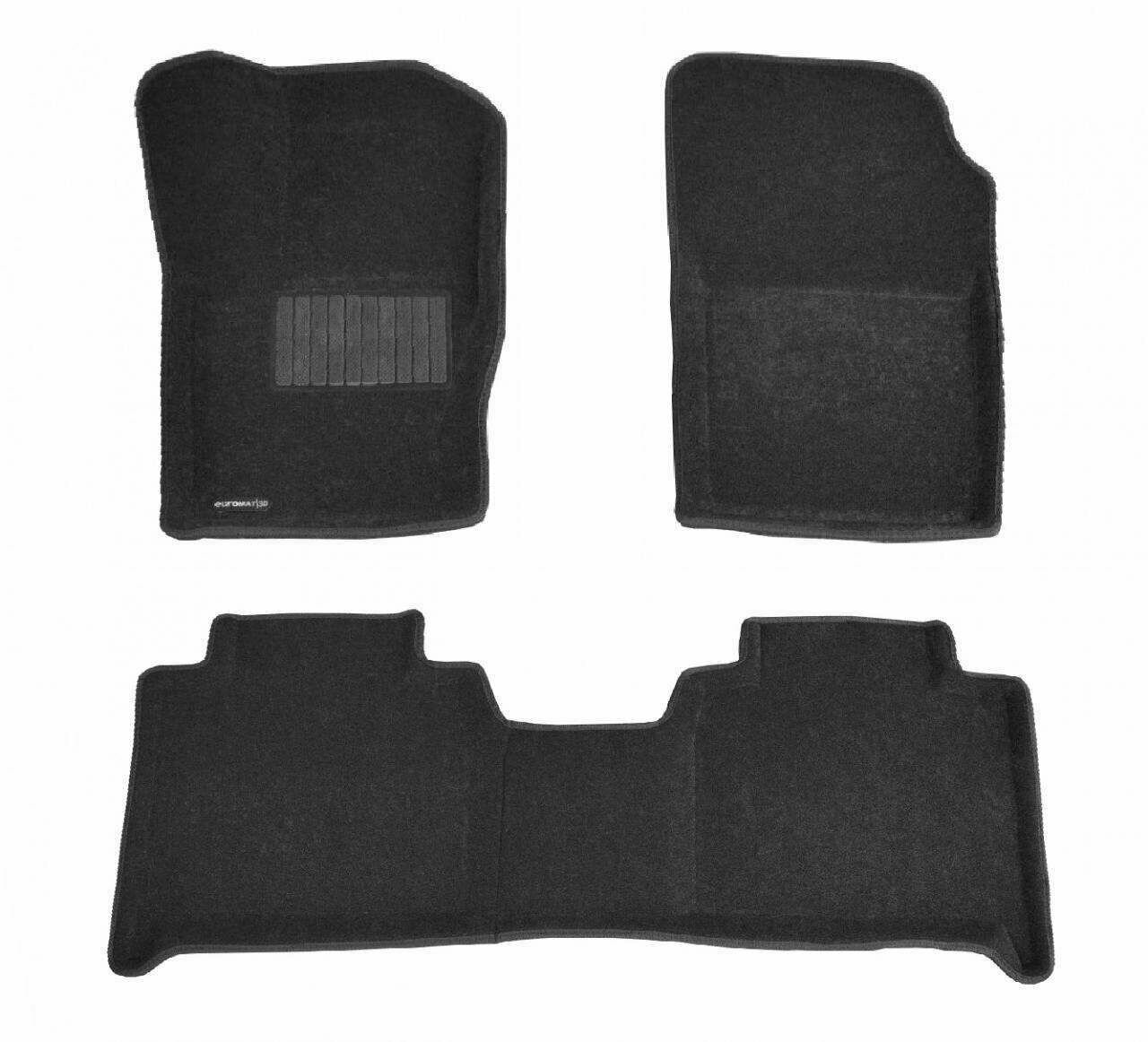 Коврики текстильные с бортиком 3D Euromat для TANK 500 / Haval H9 II (c 2024 года) (Евромат 3Д с бортиком Танк 500), с полиуретановым подпятником, черные