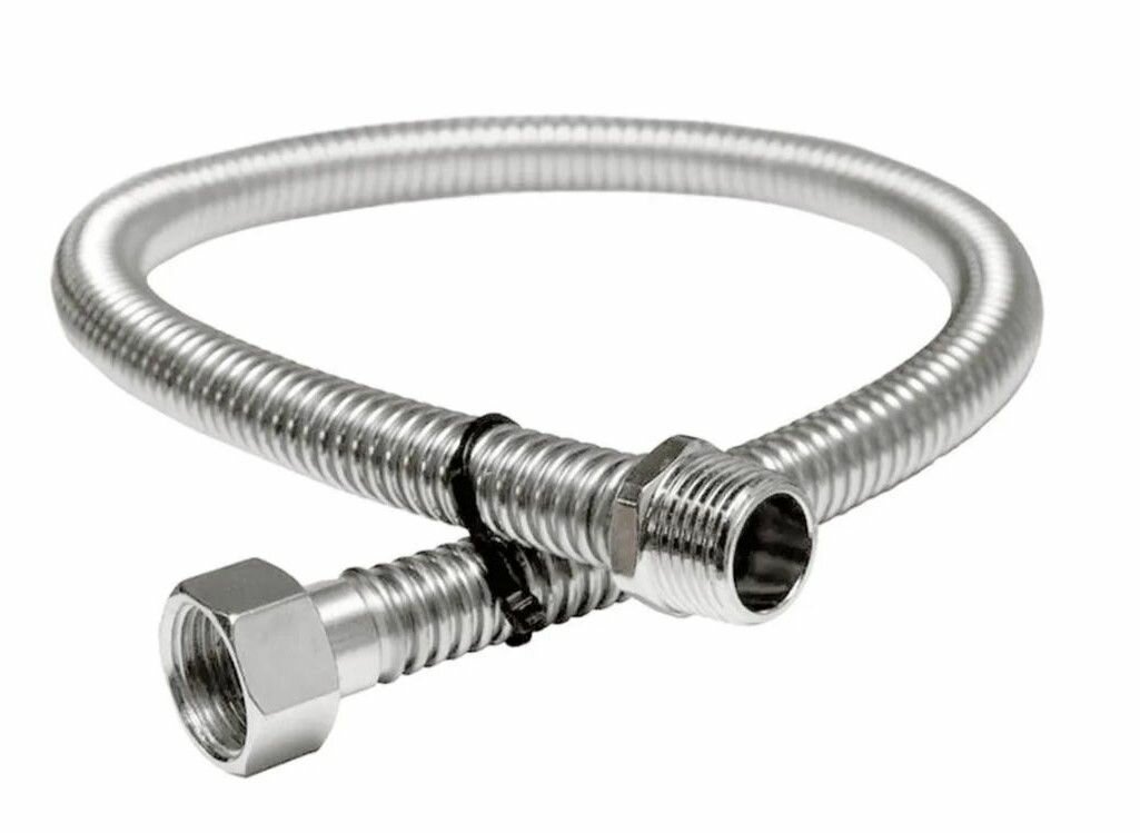 Сильфонная подводка для газа 0,2 м 1/2" г/ш / Шланг газовый / Подводка для газовых систем 20 см