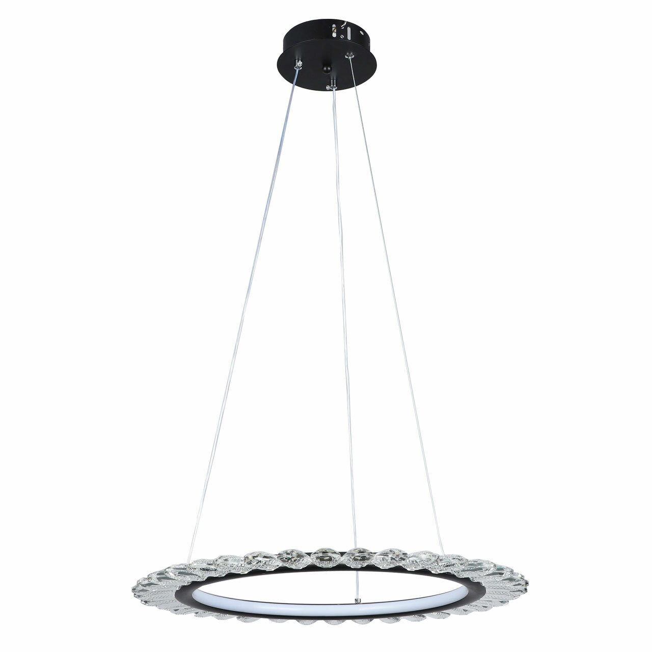 Светильник подвесной светодиодный, люстра ясенсвет Мадлен 424017501, 94W LED 3000-6500К, цвет: черный, пульт в комплекте