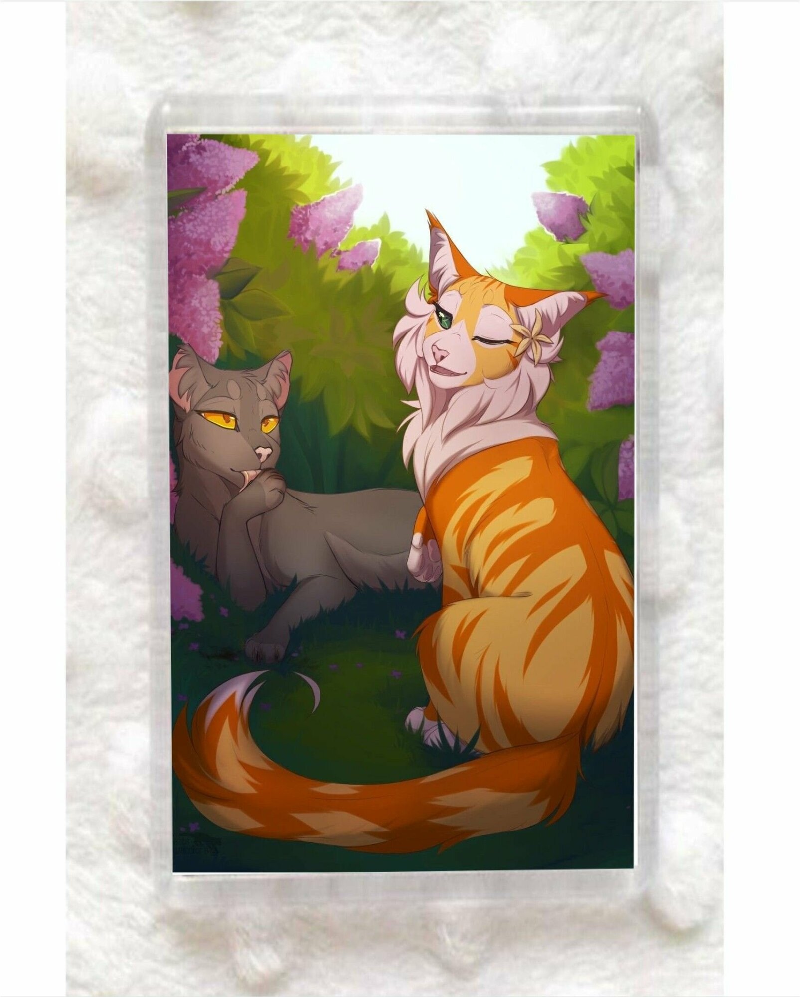 Магнит акриловый с принтом "Коты воители"