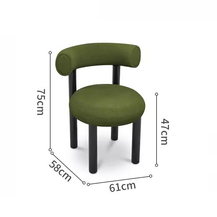Стул обеденный для столовой в стиле Tom Dixon Fat Dining Chair (оливковый лен)