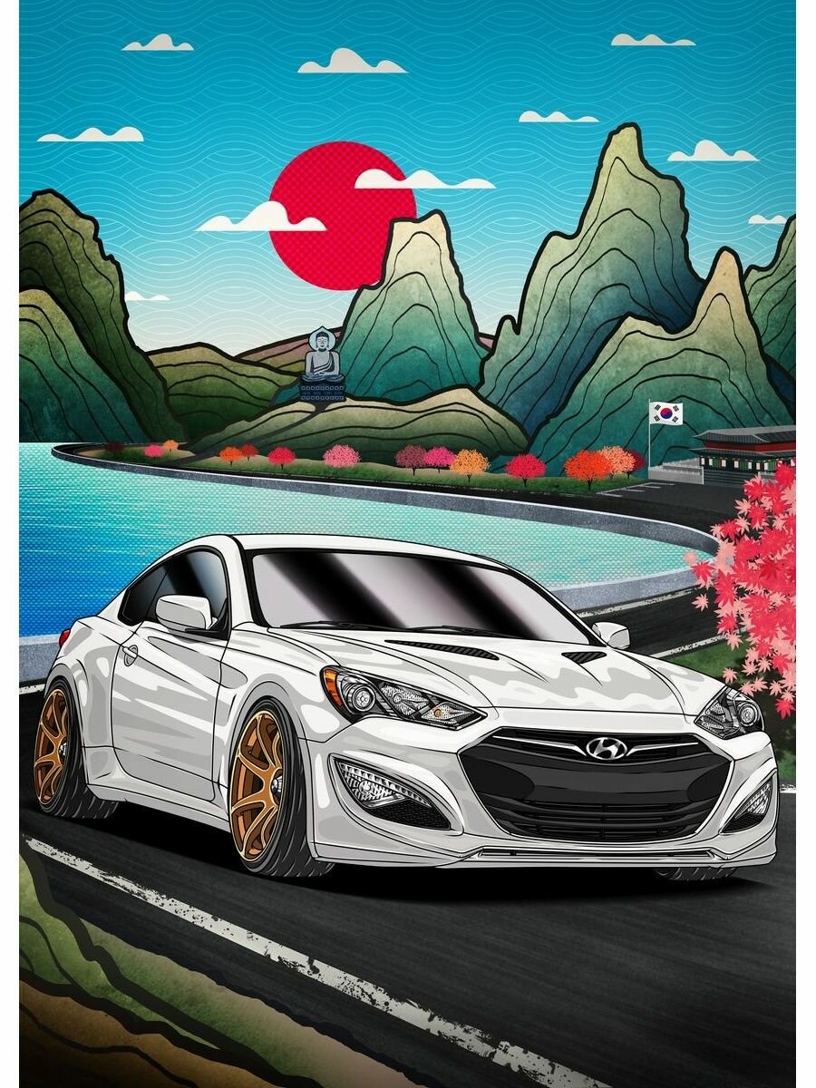 Постер "JDM Cars. Hyundai Genesis Coupe"