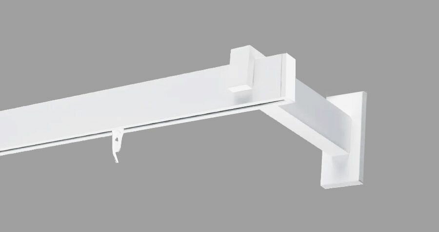 Техно карниз профильный однорядный белый наконечник заглушка