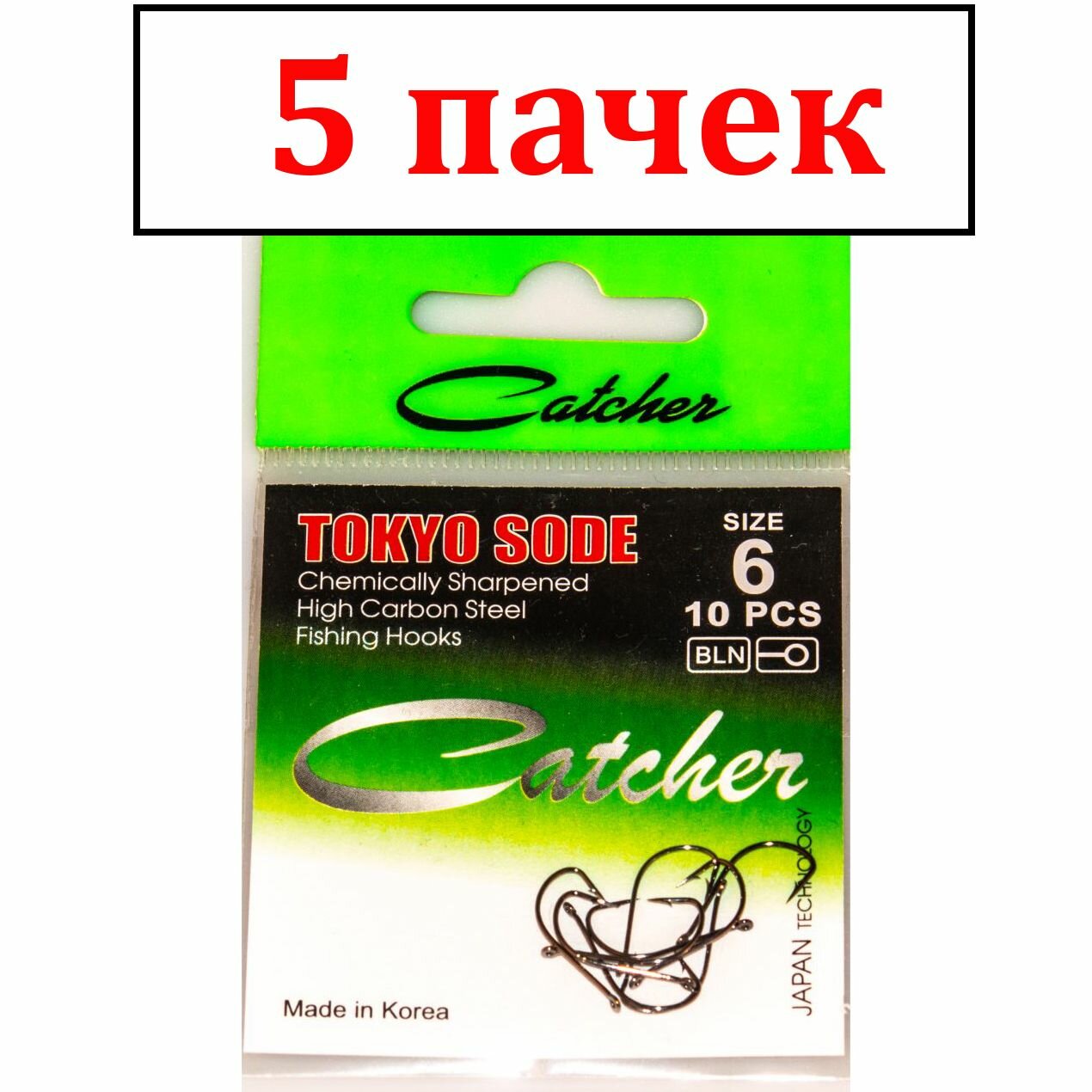 Крючок "Catcher" TOKYO SODE Size 6 (5 пакетиков)
