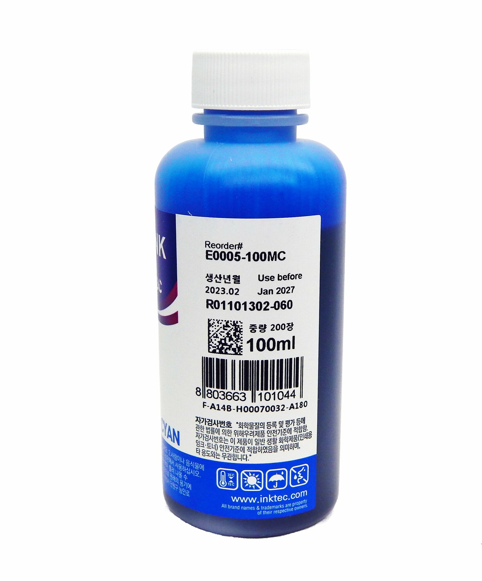 Чернила InkTec Epson Cyan E0005-100MC 100 мл, голубые