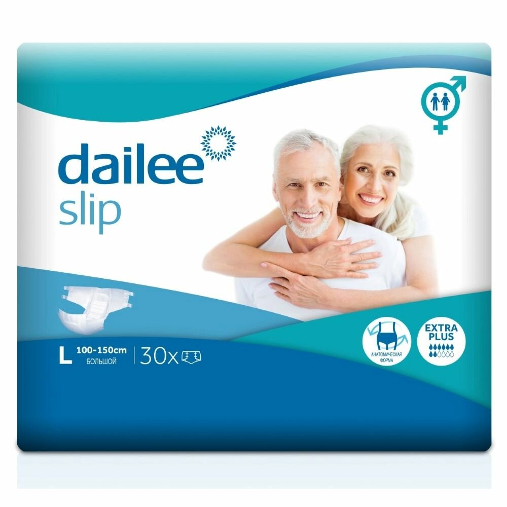 Dailee Extra Plus Подгузники для взрослых для людей с средней степенью недержания L N30