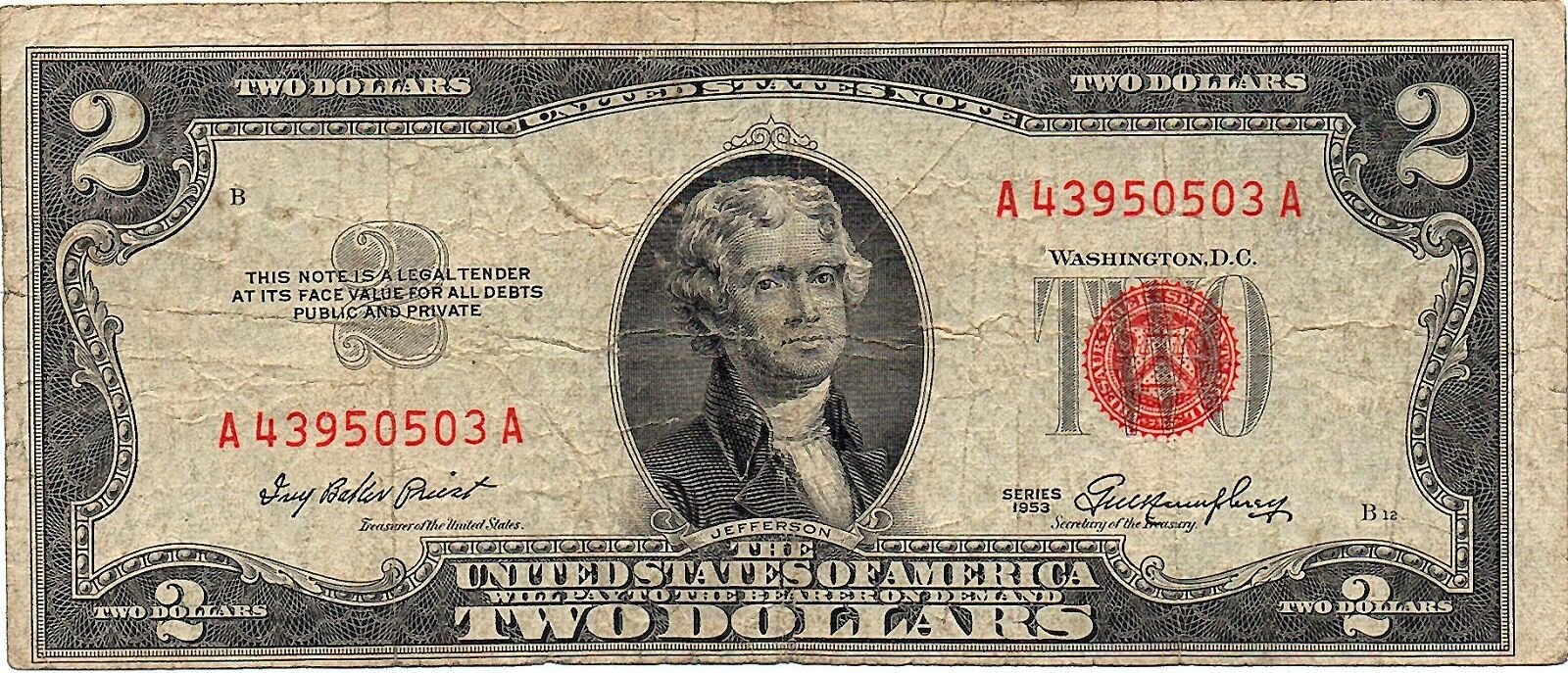 2 доллара 1953 год США 43950503