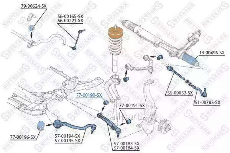 STELLOX 7700190SX С/б рычага зад. внутр.