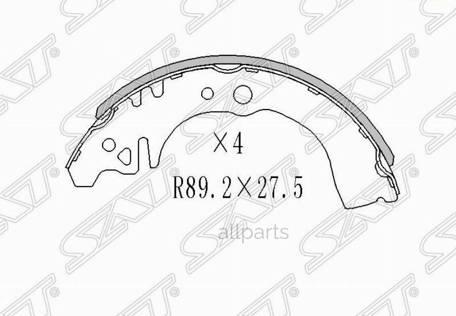 SAT ST-04495-87704 Колодки тормозные барабанные Daihatsu Charade 83-00 / Lifan Smily 10-17