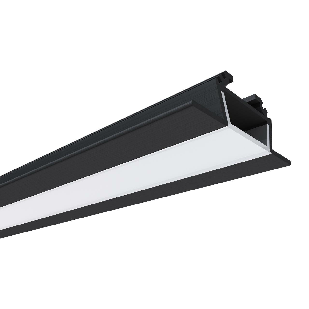 08-03-ЧБ Профиль алюминиевый для светодиодной ленты, анод, угловой, накладной, черный, 28,5х10,4мм 2 м