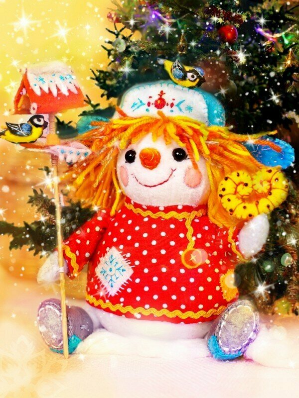 Набор для шитья Перловка #ПЛДК-1470 Весёлый Снеговик, 16.5 см