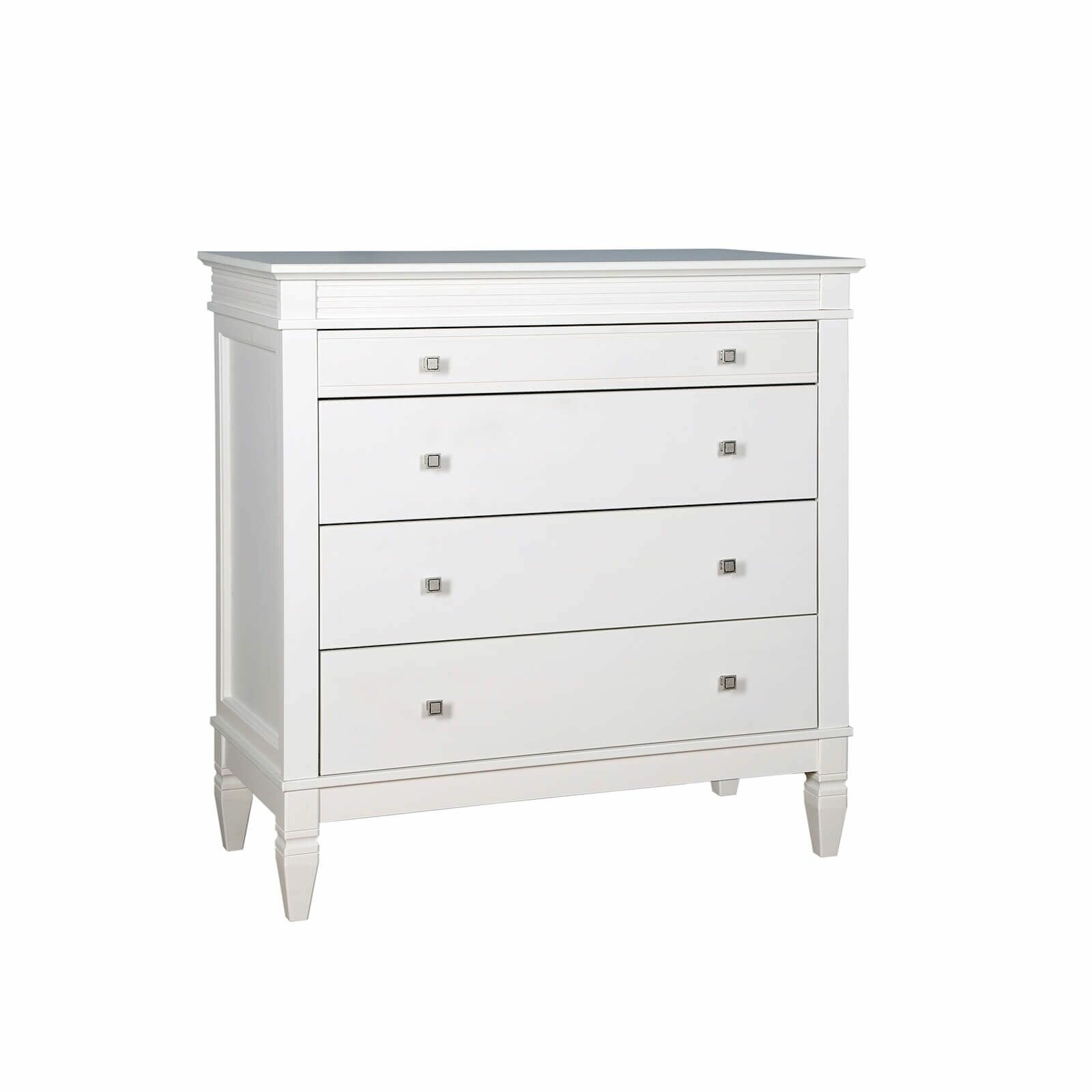 Комод ММЦ Гостиная Ольса 204 (белый лак) из массива сосны, 102 х 47 х 101 см