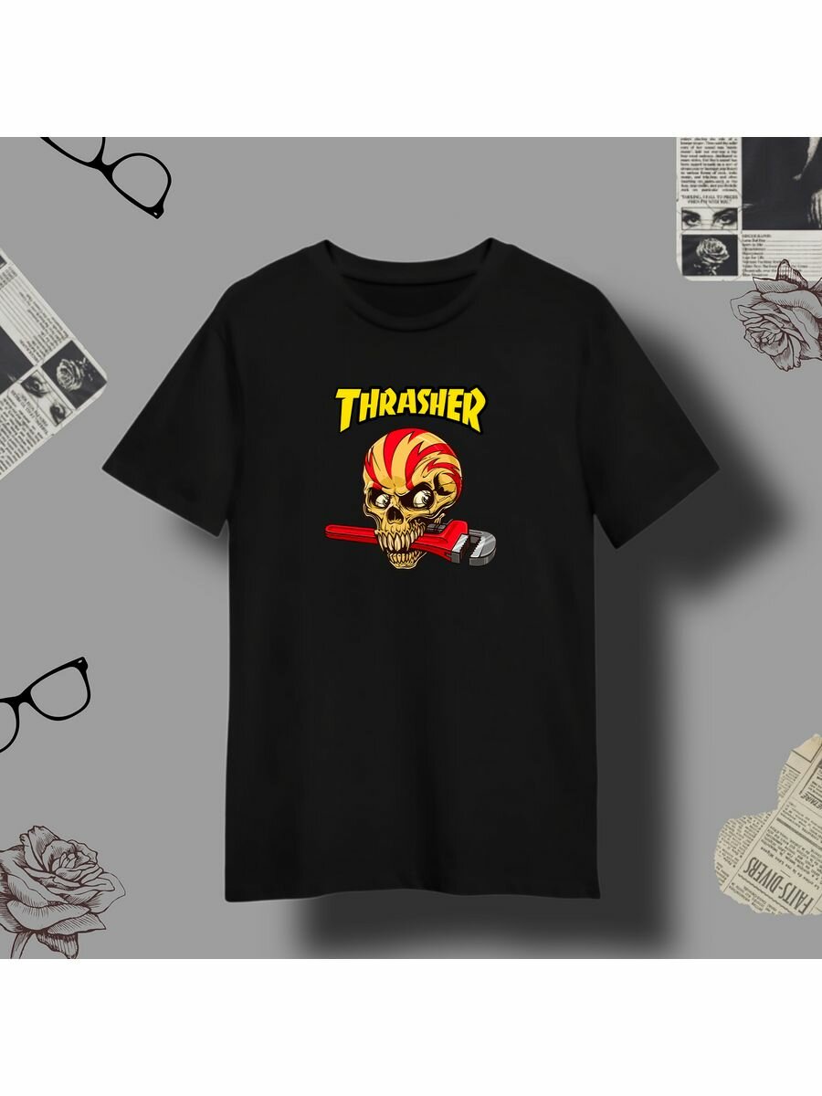 Футболка череп thrasher