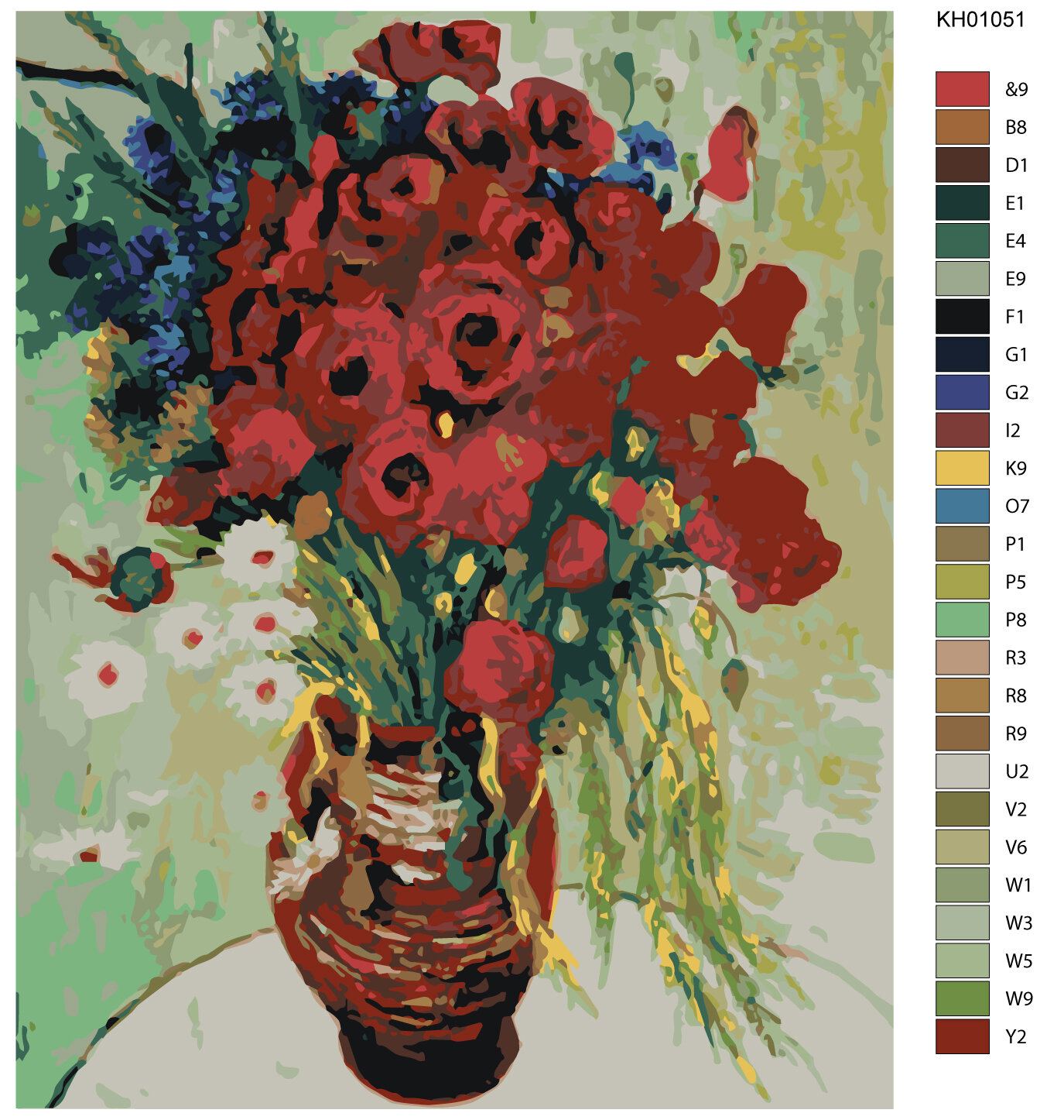 Картина по номерам "Цветущие маки и ромашки" Ван Гог KH0105 40_50