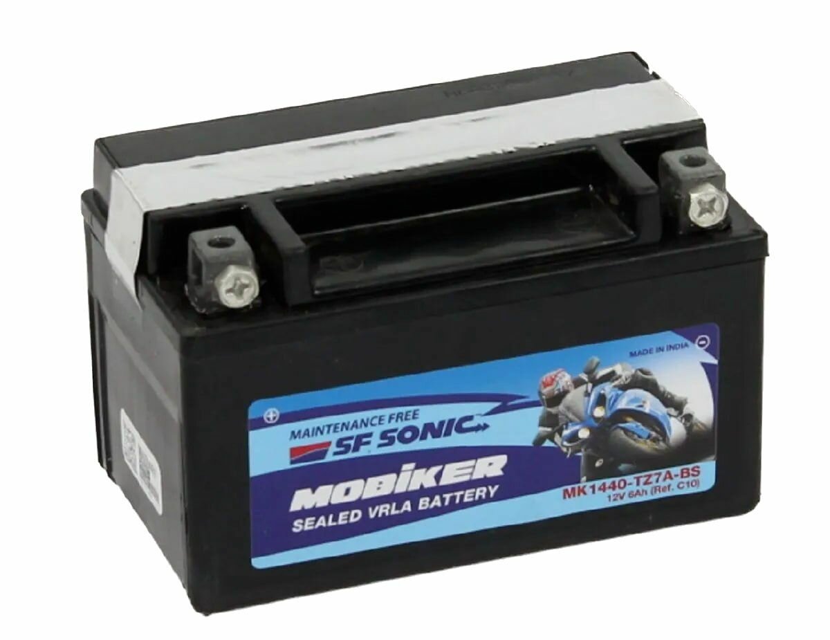 Мото аккумулятор SF SONIC MOBIKER 12V 6 А. ч (TZ7A-BS/YTX7A-BS) 150х85х95