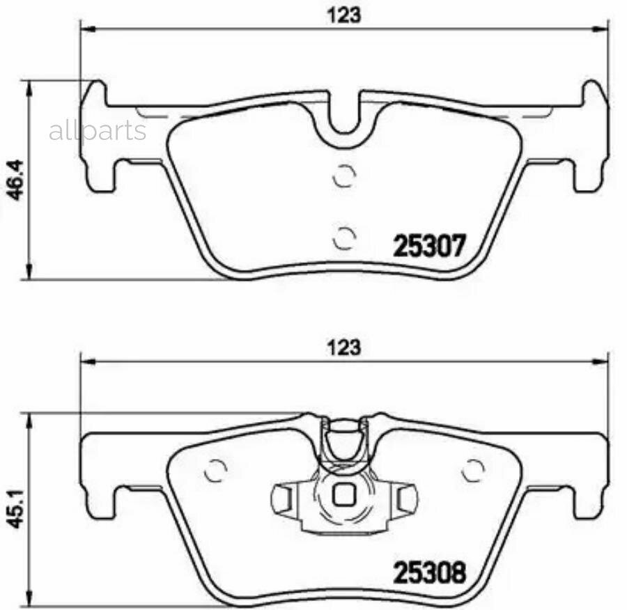 BREMBO P06071 Колодки зад BMW X3 F25 09/10=>