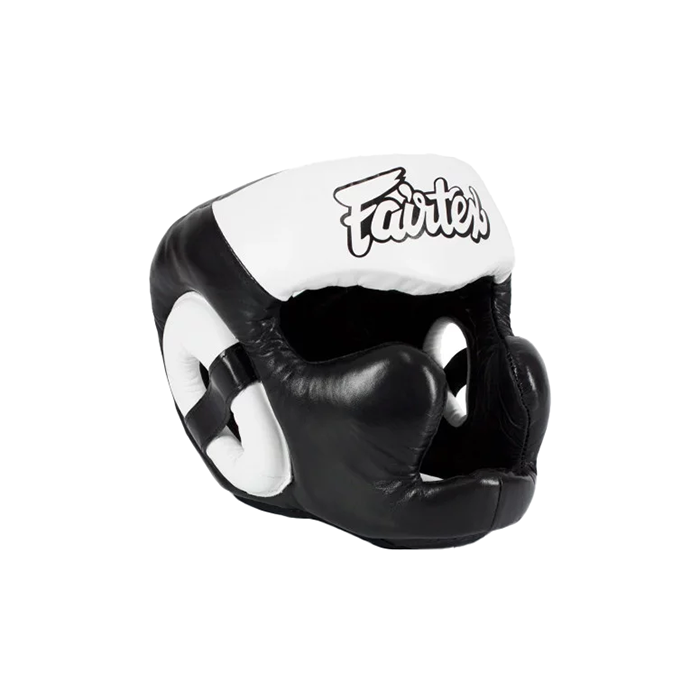 Боксерский шлем Fairtex HG13 Lace-Up Black/White (M)