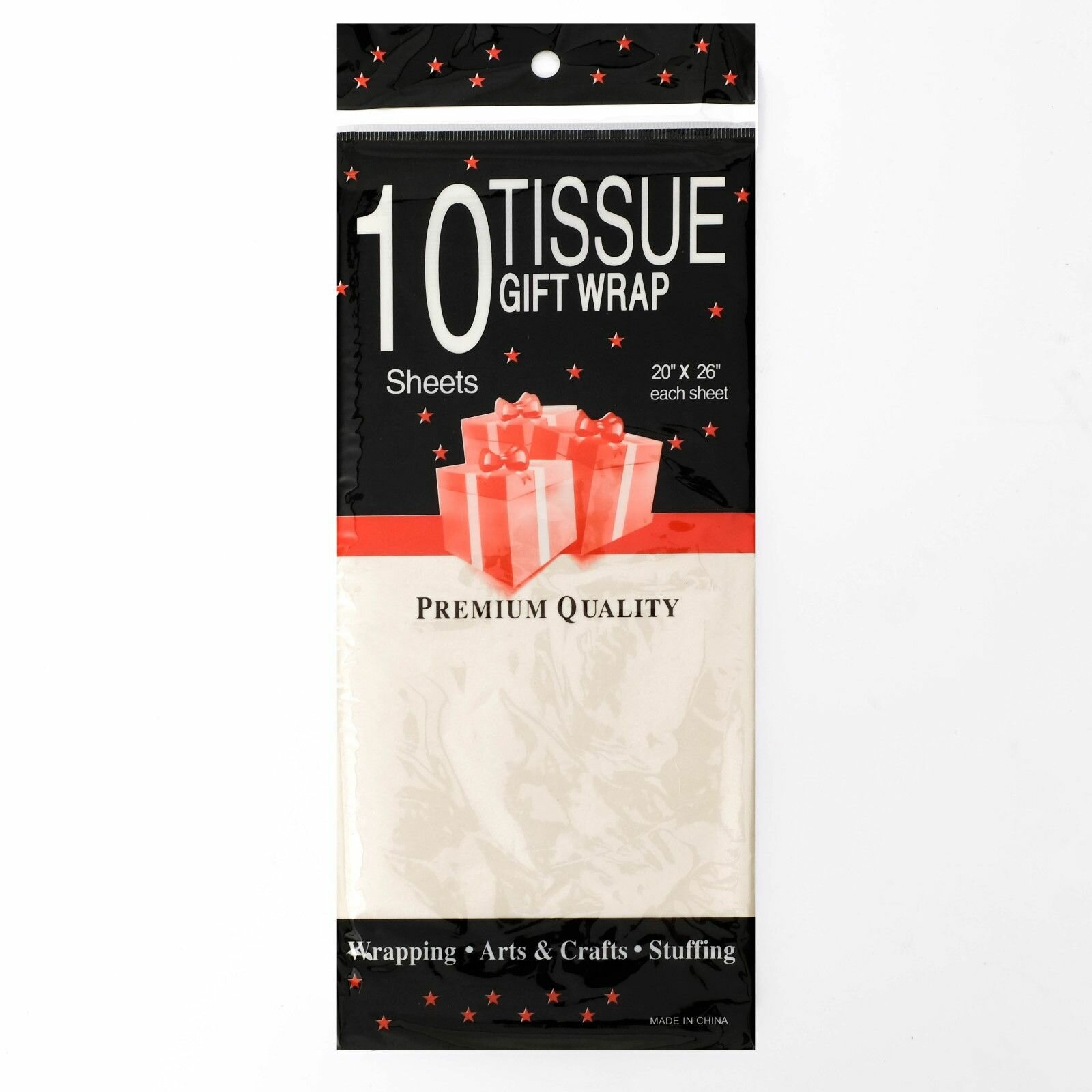 Бумага тишью Жемчужная набор 10 шт, бежевая, 50 х 66 см