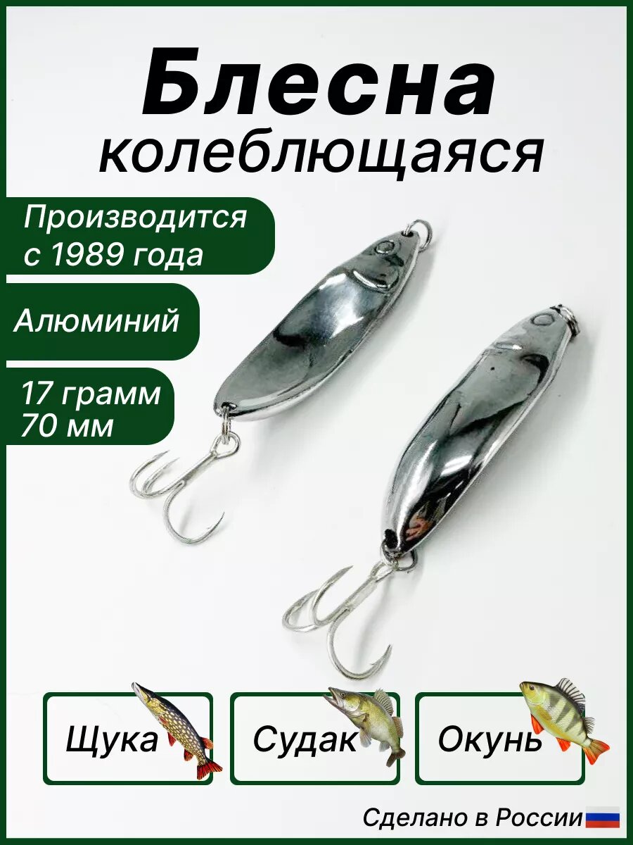 Блесна Колебалка-Питер "Малёк Балтийский", алюминий, 70 мм, цвет серебристый, 17 грамм