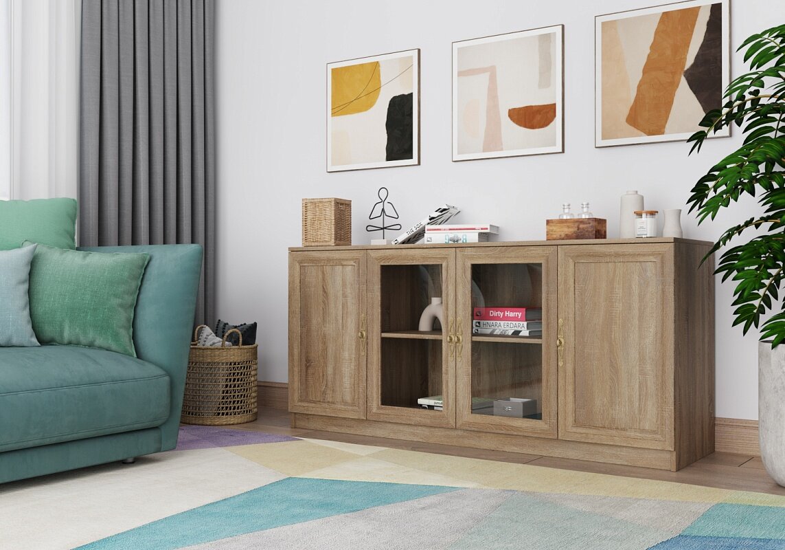 Комод МебельЛэнд24 Карлос - 077 Дуб Сонома 160x45x75 дуб светлый