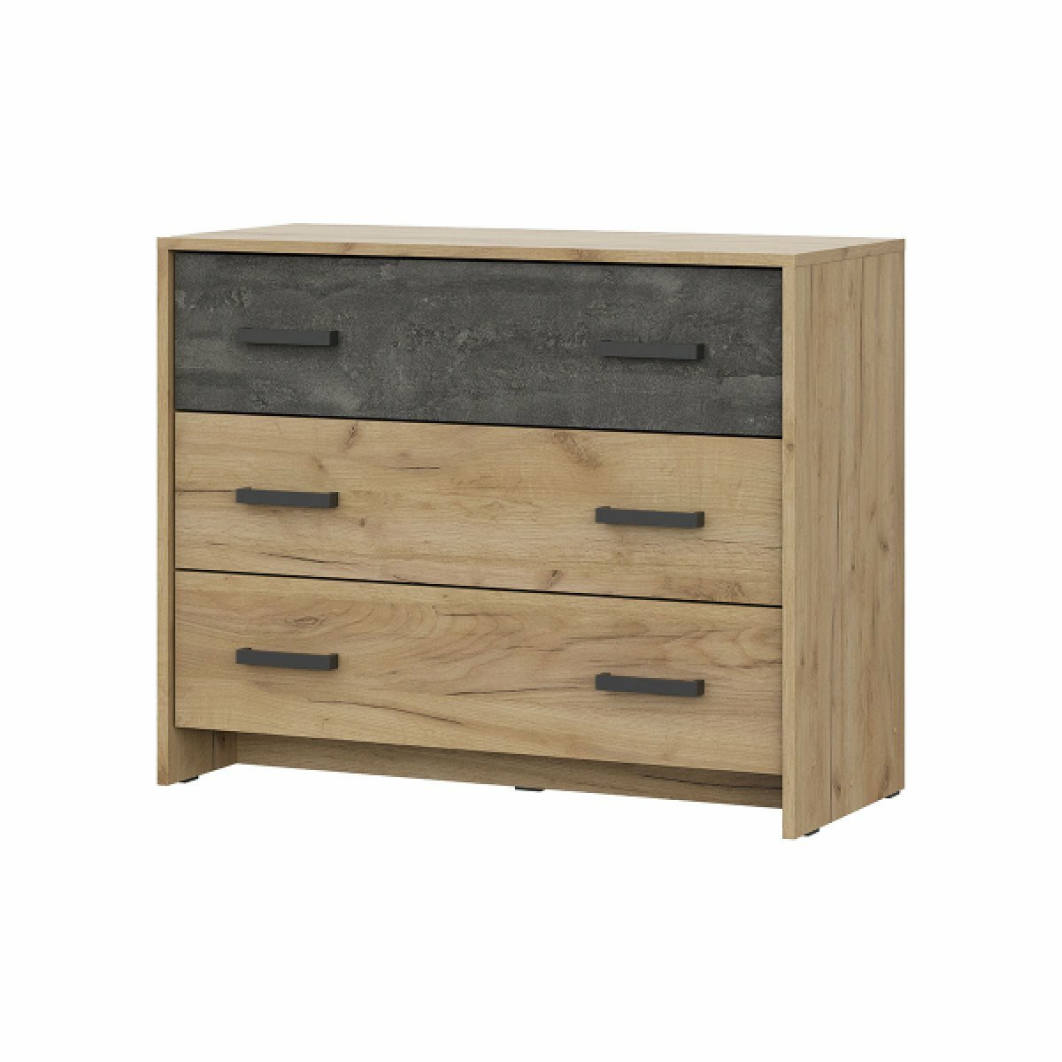 Комод "Презент" 3 ящика (МСП-1) - Дуб золотой / Камень тёмный