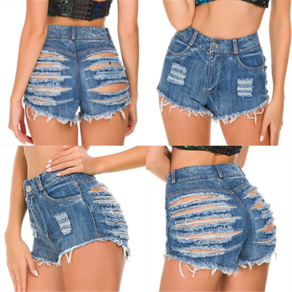 Женские джинсовые шорты Hongbitu Темно-синий, XL, 672 Blue