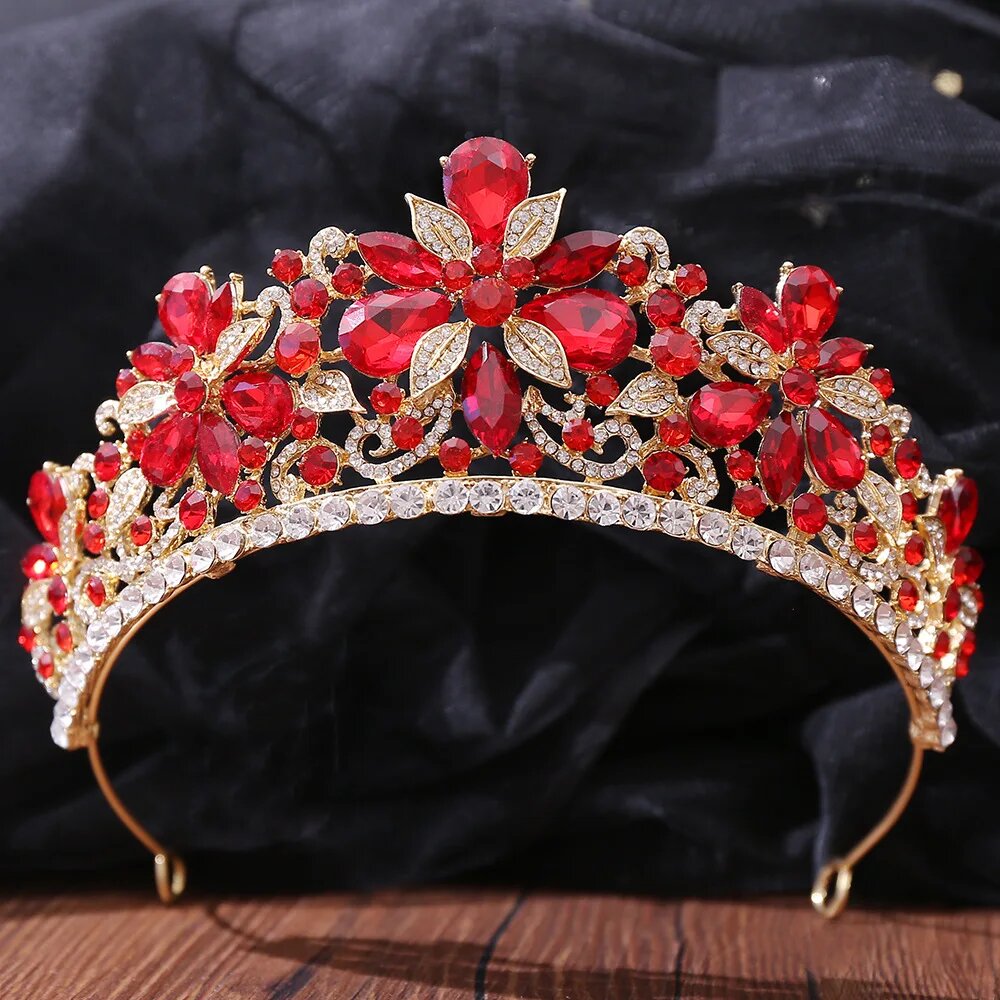 Золотая диадема с красными кристаллами, Style M