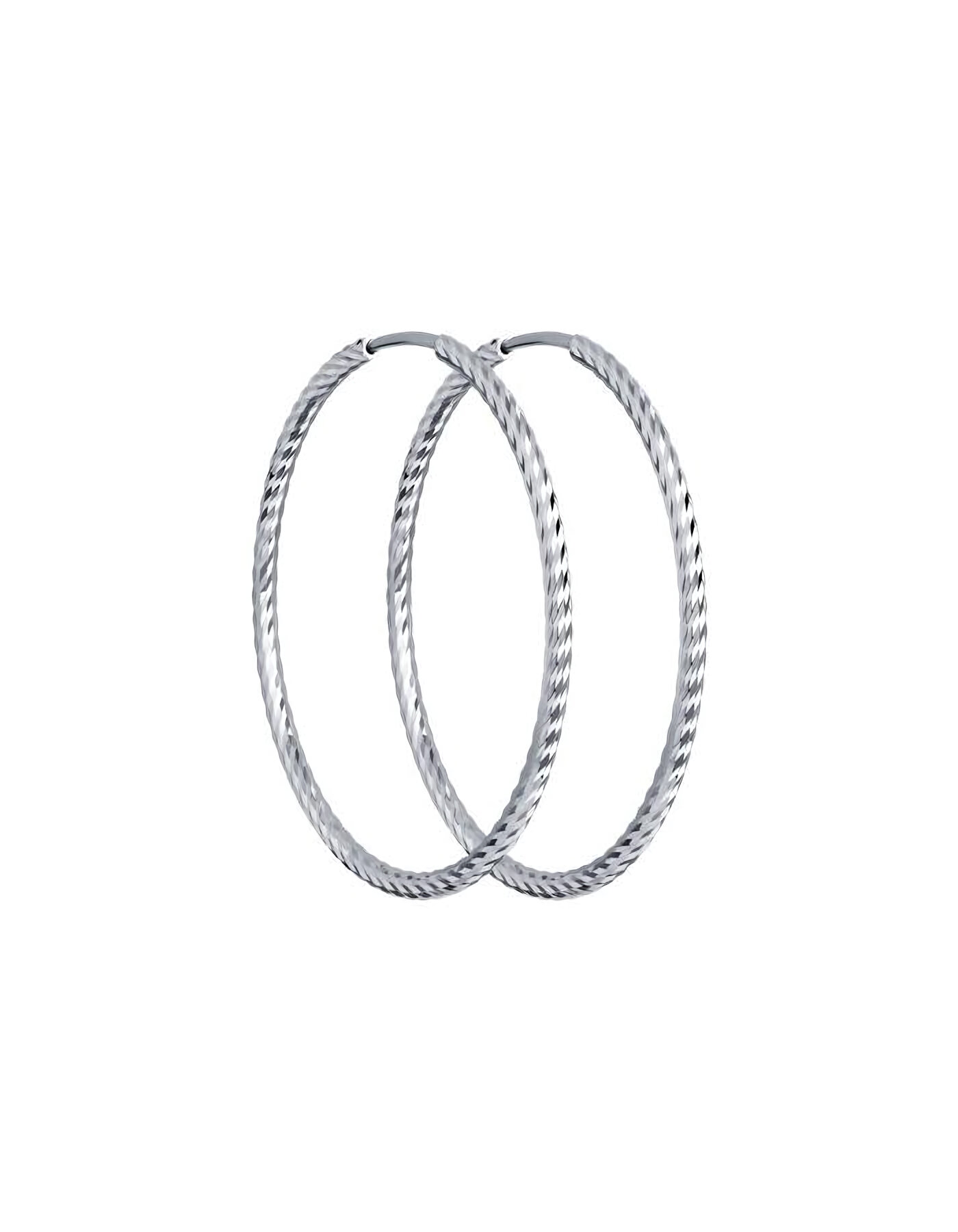 Серьги конго, серебро, 925 проба, родирование