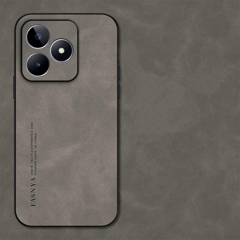 Чехол MyPads "Sotto la Pelle", для Realme C53/Narzo N53, серый, силикон