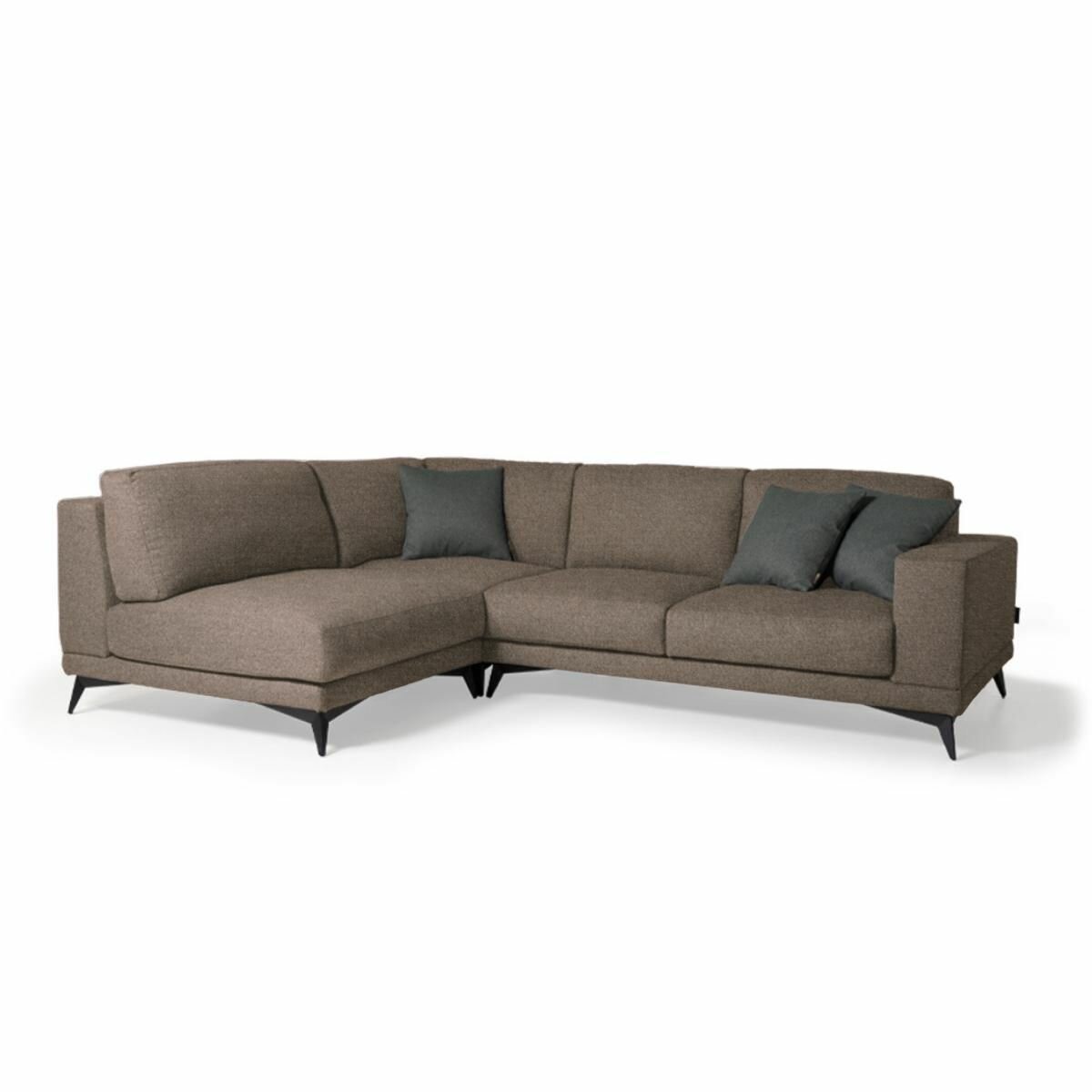 Диван Бергамо левый с оттоманкой со спинкой в ппремиальном велюре 2,55м/09